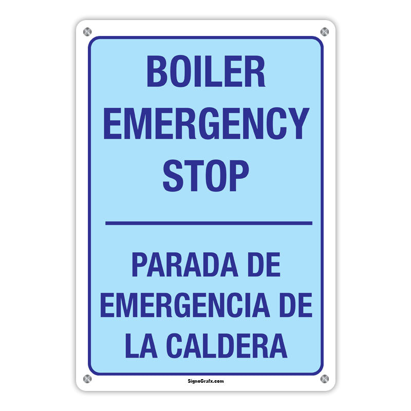Boiler Emergency Stop Sign – SignoGrafx