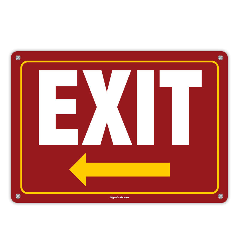 Exit Sign (Left Arrow) – SignoGrafx