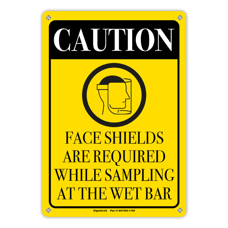 OSHA CAUTION FACE SHIELDS ARE REQUIRED WHILE SIGN WITH SYMBOL – SignoGrafx
