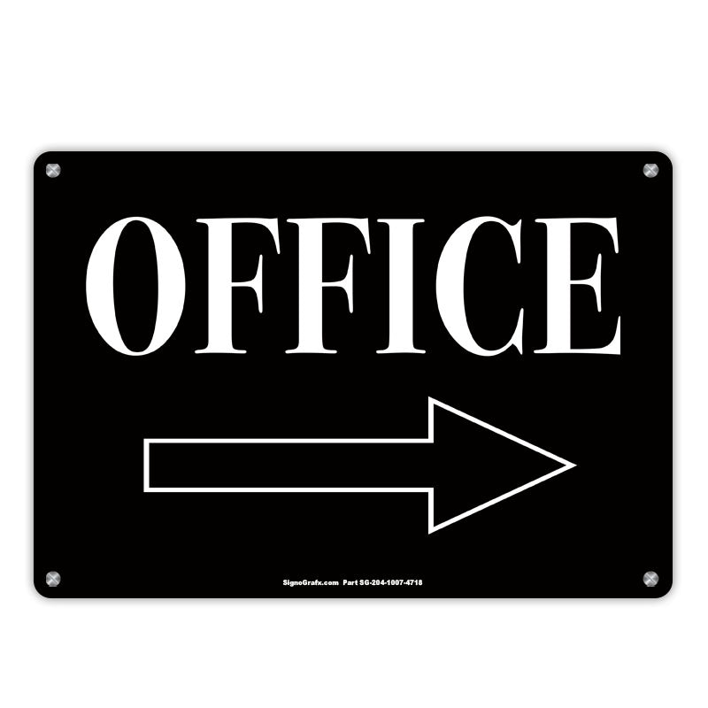 Office Sign (Black Right Arrow) – SignoGrafx