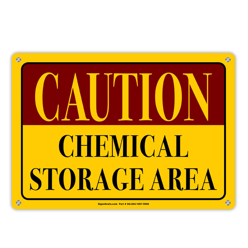Caution Chemical Storage Area Sign – SignoGrafx