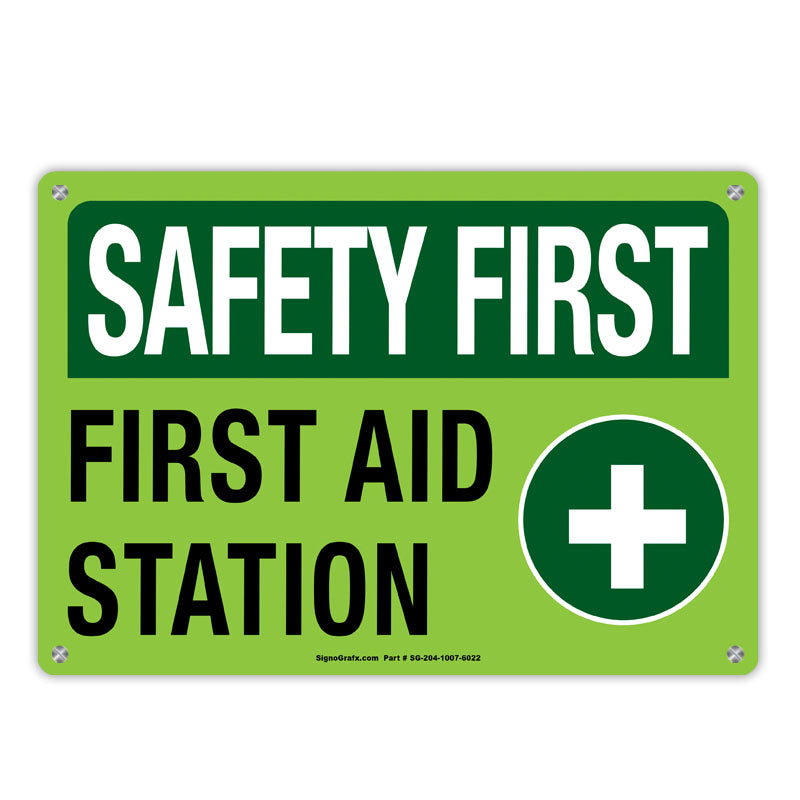 Safety First First Aid Station Sign – SignoGrafx
