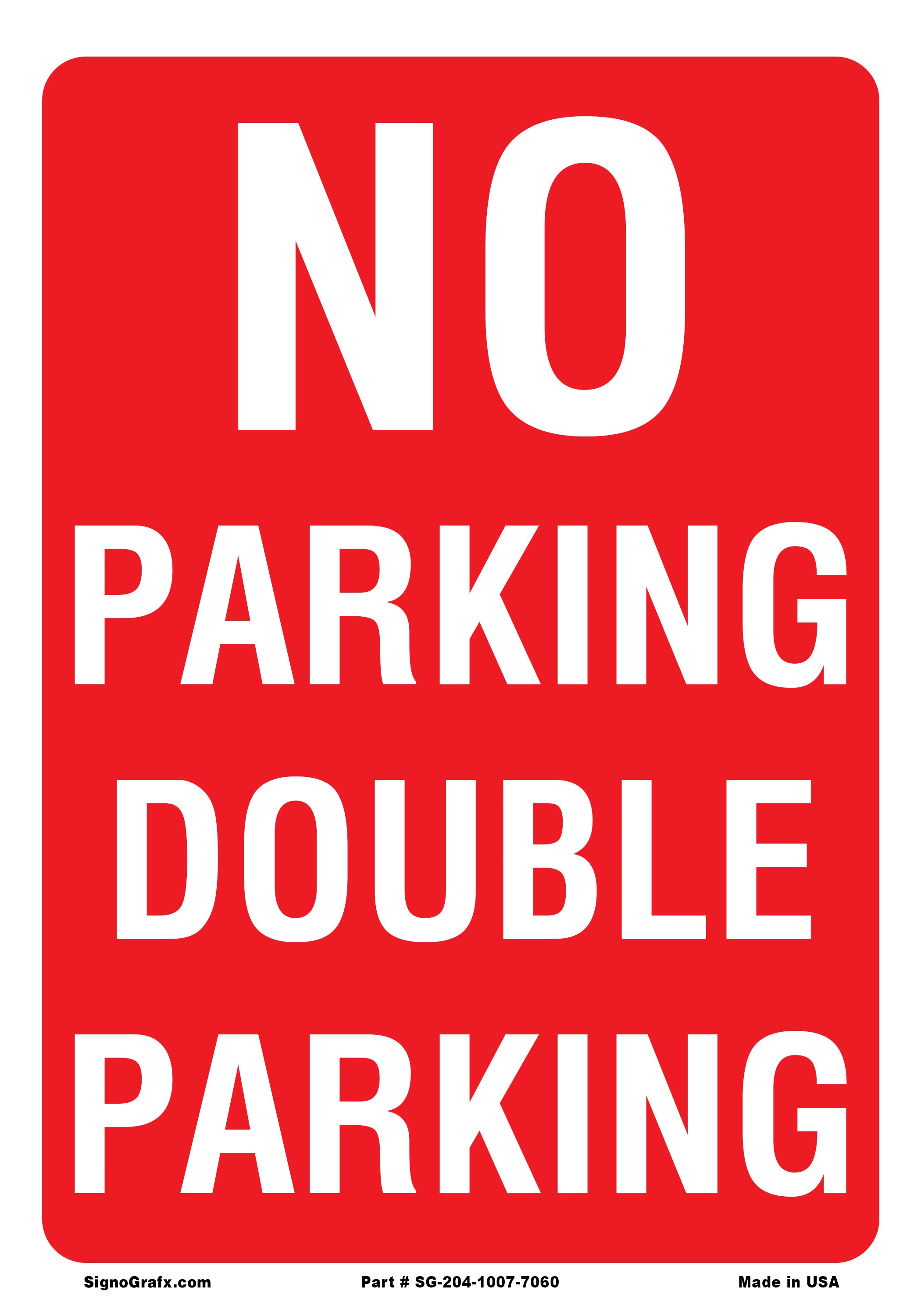 No Parking Double Parking Sign – SignoGrafx