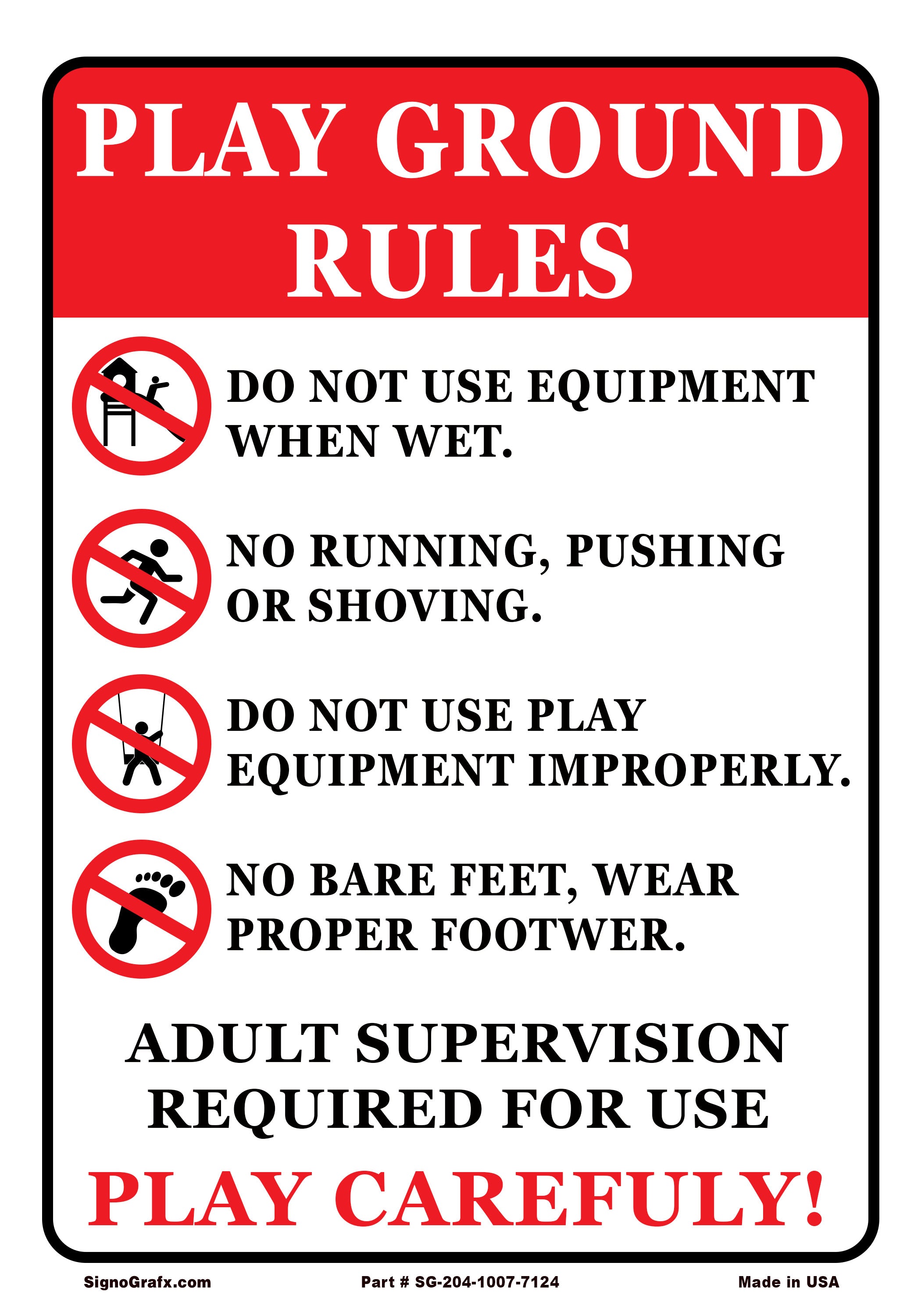 Playground Rules Sign – SignoGrafx