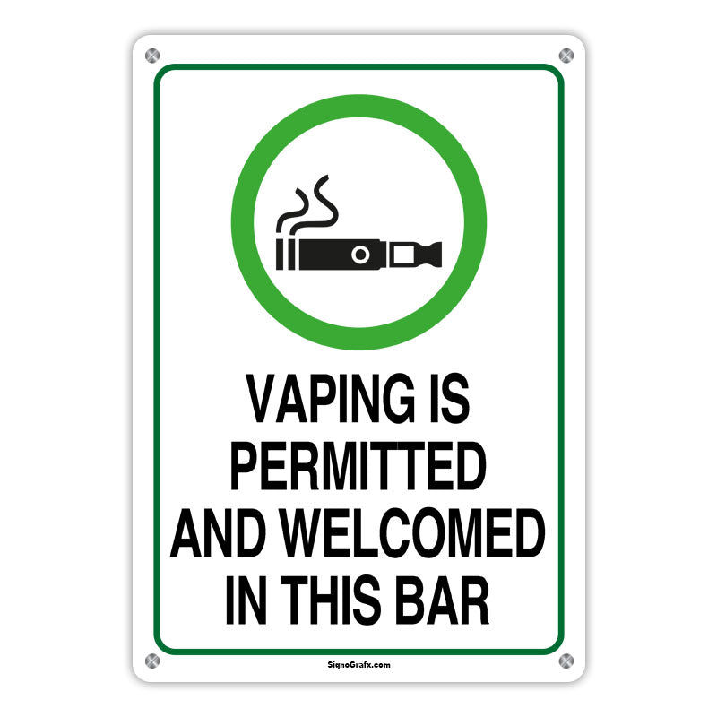 PORTRAIT VAPING IS PERMITTED AND SIGN WITH SYMBOL – SignoGrafx
